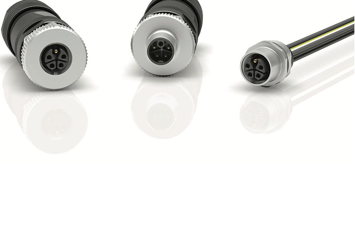 新产品：M12K扣—可组装的电源电缆连接器和法兰插座连接器