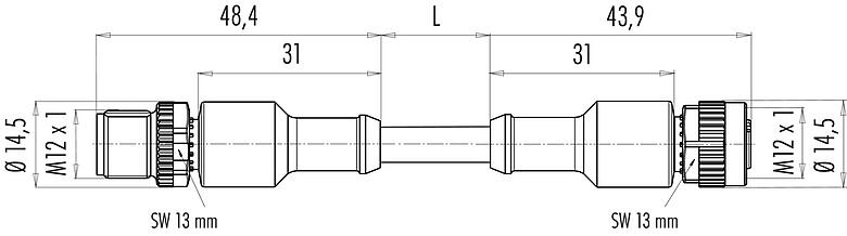 77 3430 3429 50005-0200 | binder M12-A 连接线束 针头电缆连接器 -孔头带电缆连接器, 极数: 5, 非 ...