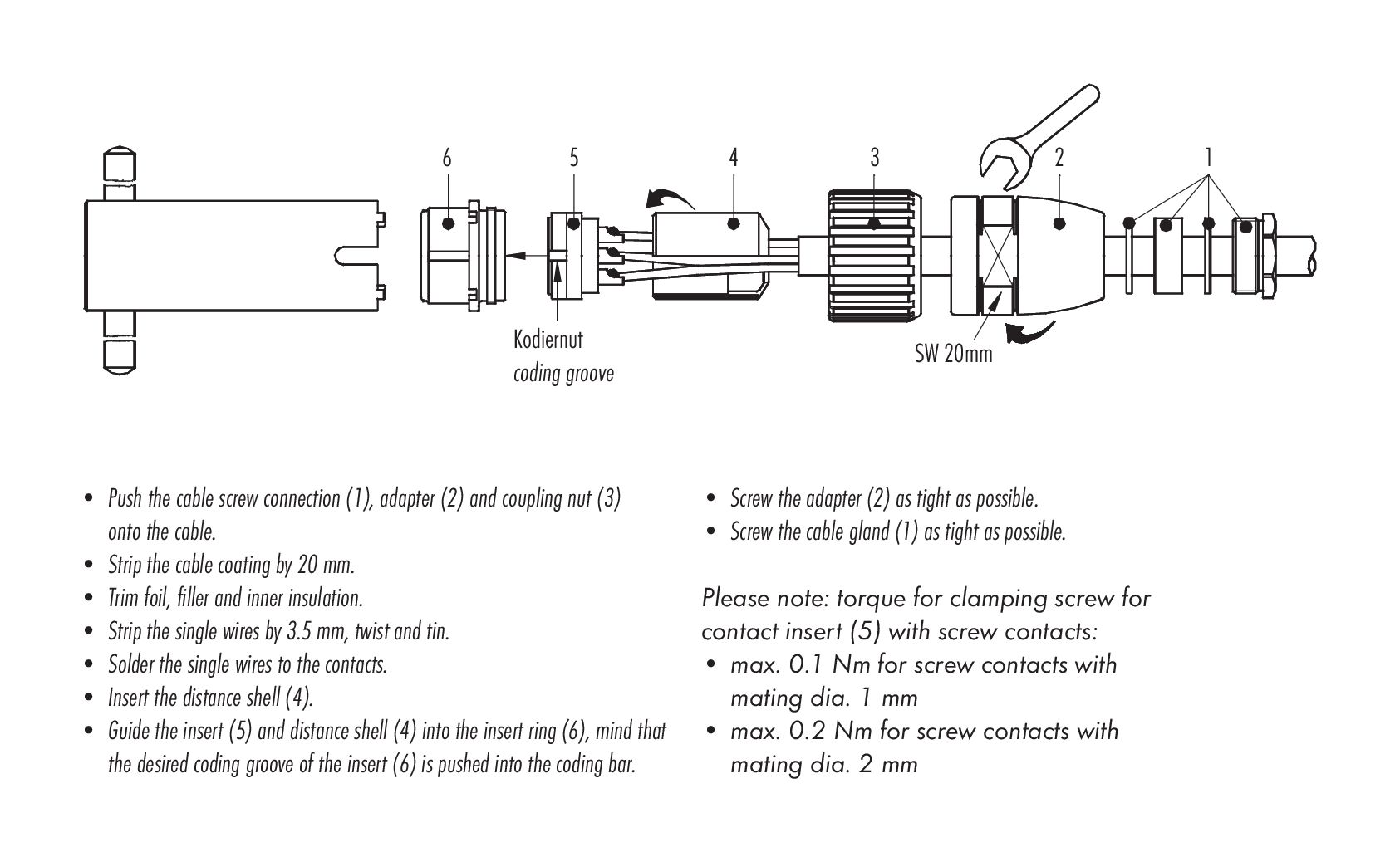 M23, 直头孔头电缆连接器, IP67, 非屏蔽, 极数: 12 | 99 4606 00 12
