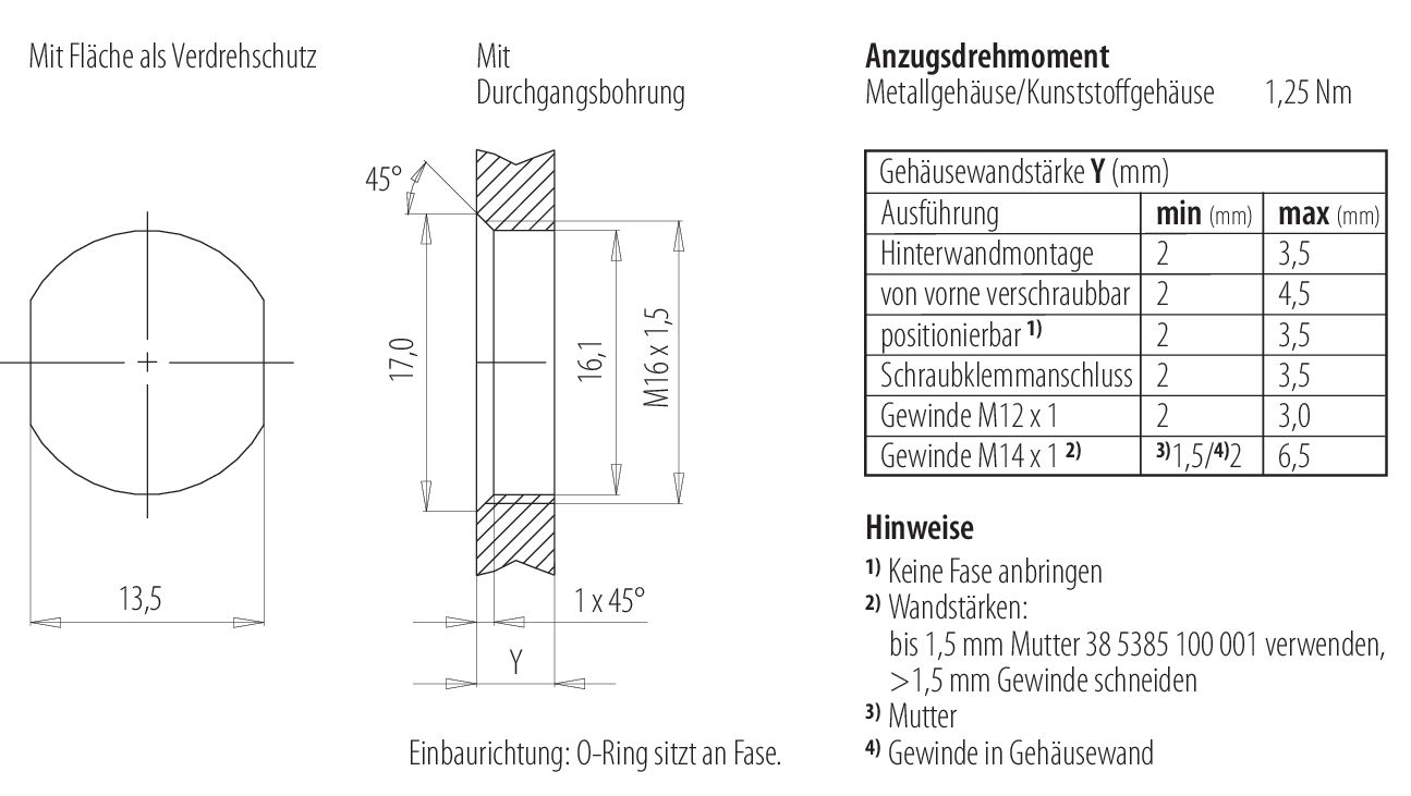 M12, Male panel mount connector, IP68, unshielded, Contacts: 4 | 86 ...