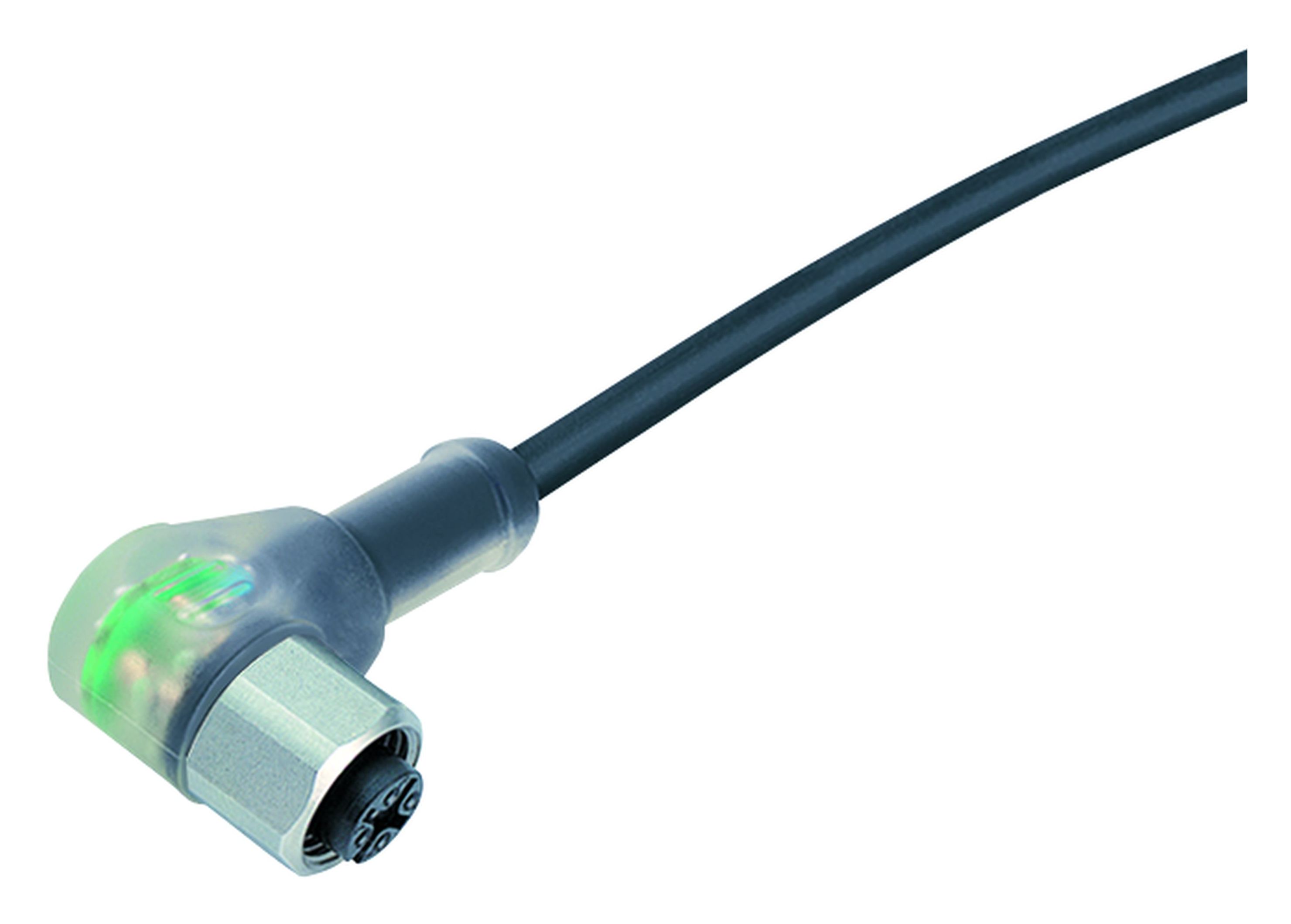 M12, 弯角孔头电缆连接器, IP69K, 非屏蔽, 极数: 4 | 77 3834 0000 50004-0500